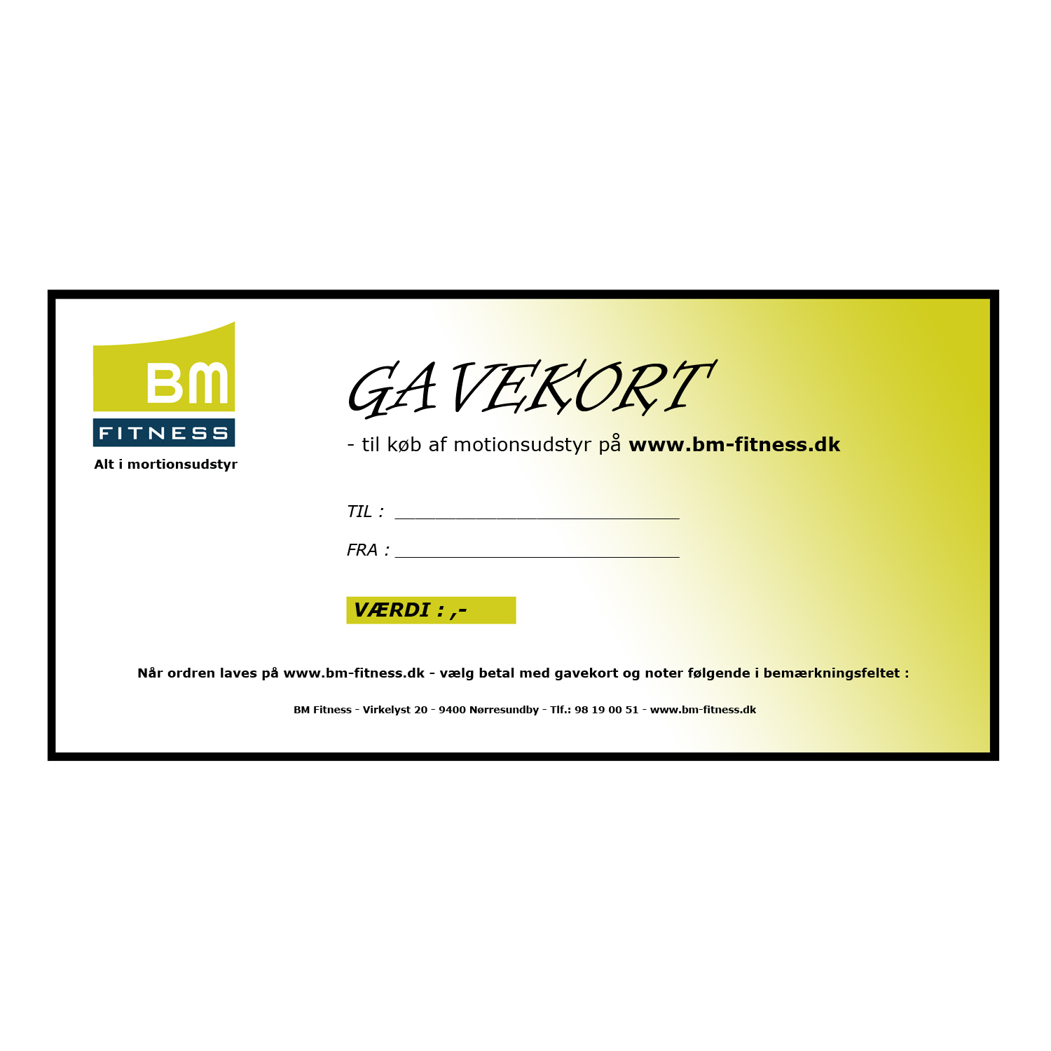 Gavekort 500,- kr.